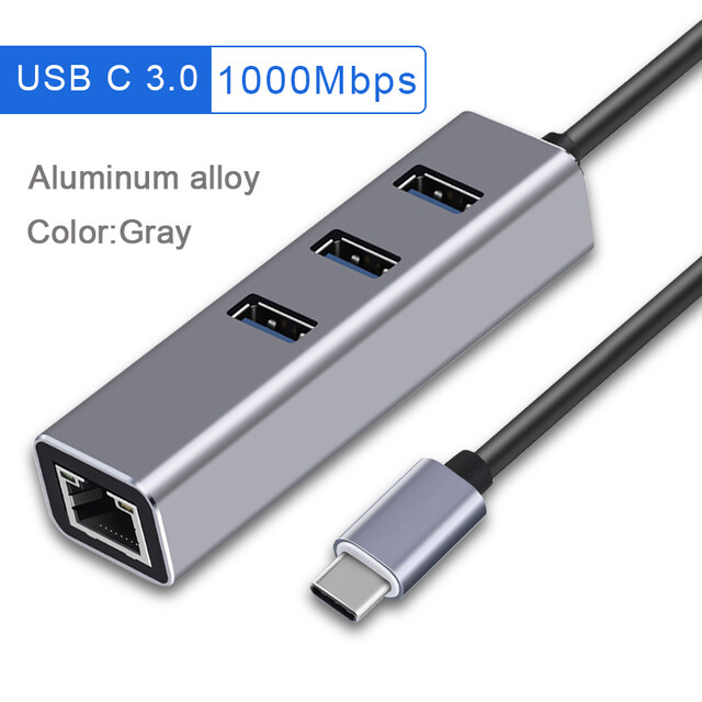 USB to LAN Type C to Ethernet USBC Network Adapter 1000M Rj45 USB C ...