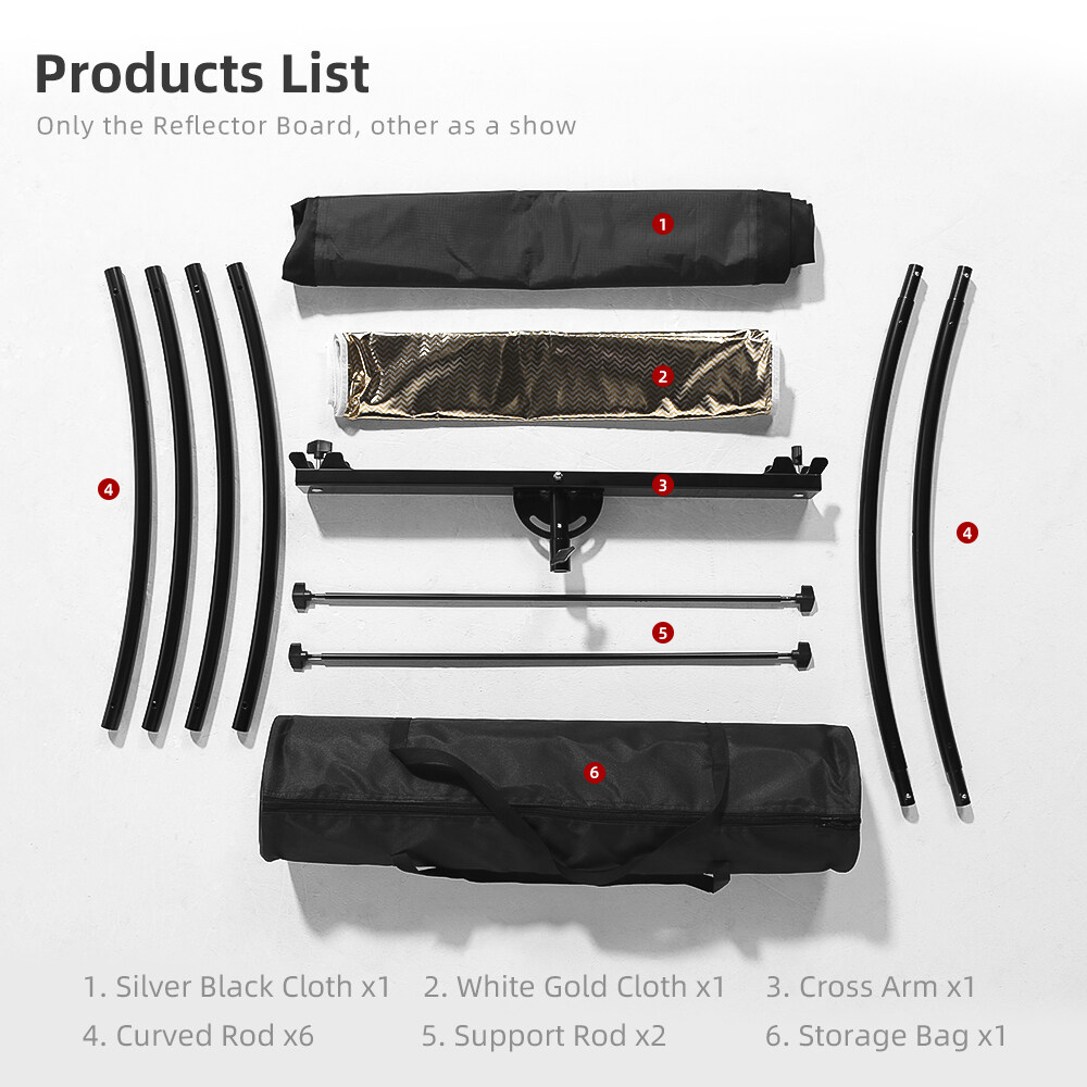 AMBITFUL 155x60cm 4 in 1 U-type Reflector Diffuers Collapsible ...