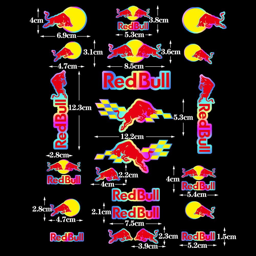 Red Bull Sticker Red-Bull Racing F1 Sticker Reflective MotoGP Red ...