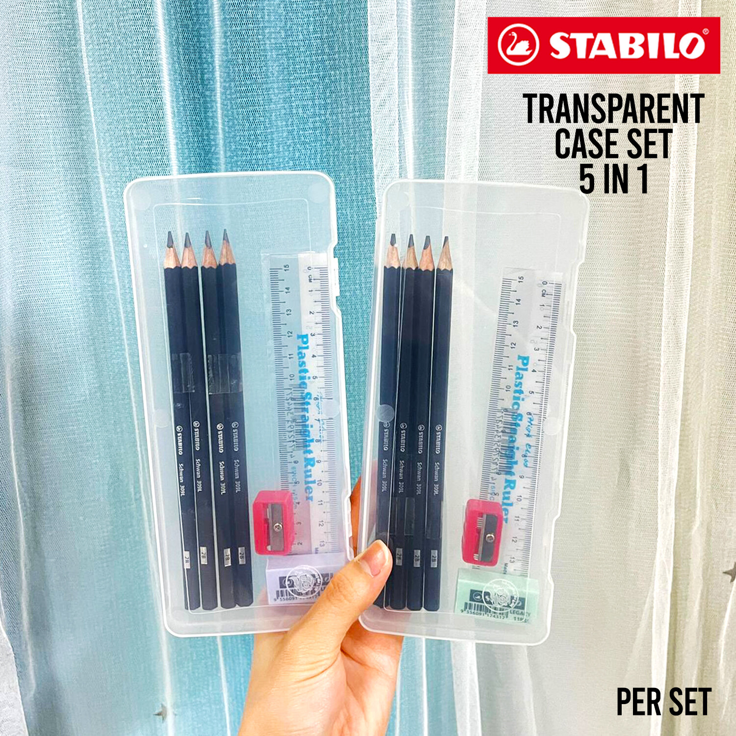 Stabilo Value Pack Blister Transparent Case Complete Exam Set 2B Pencil ...