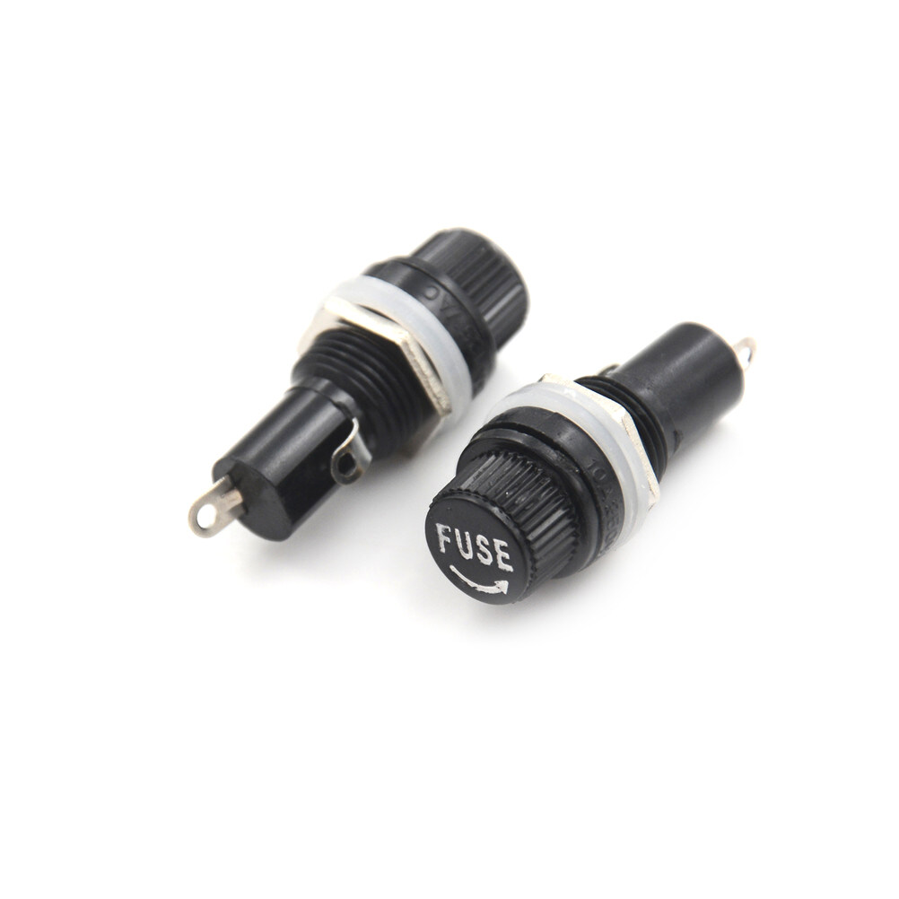 CHUA ????Hot Sale????New 10Pcs Panel Mount Screw Cap Fuse Holder Case for Glass Tube Fuses ...