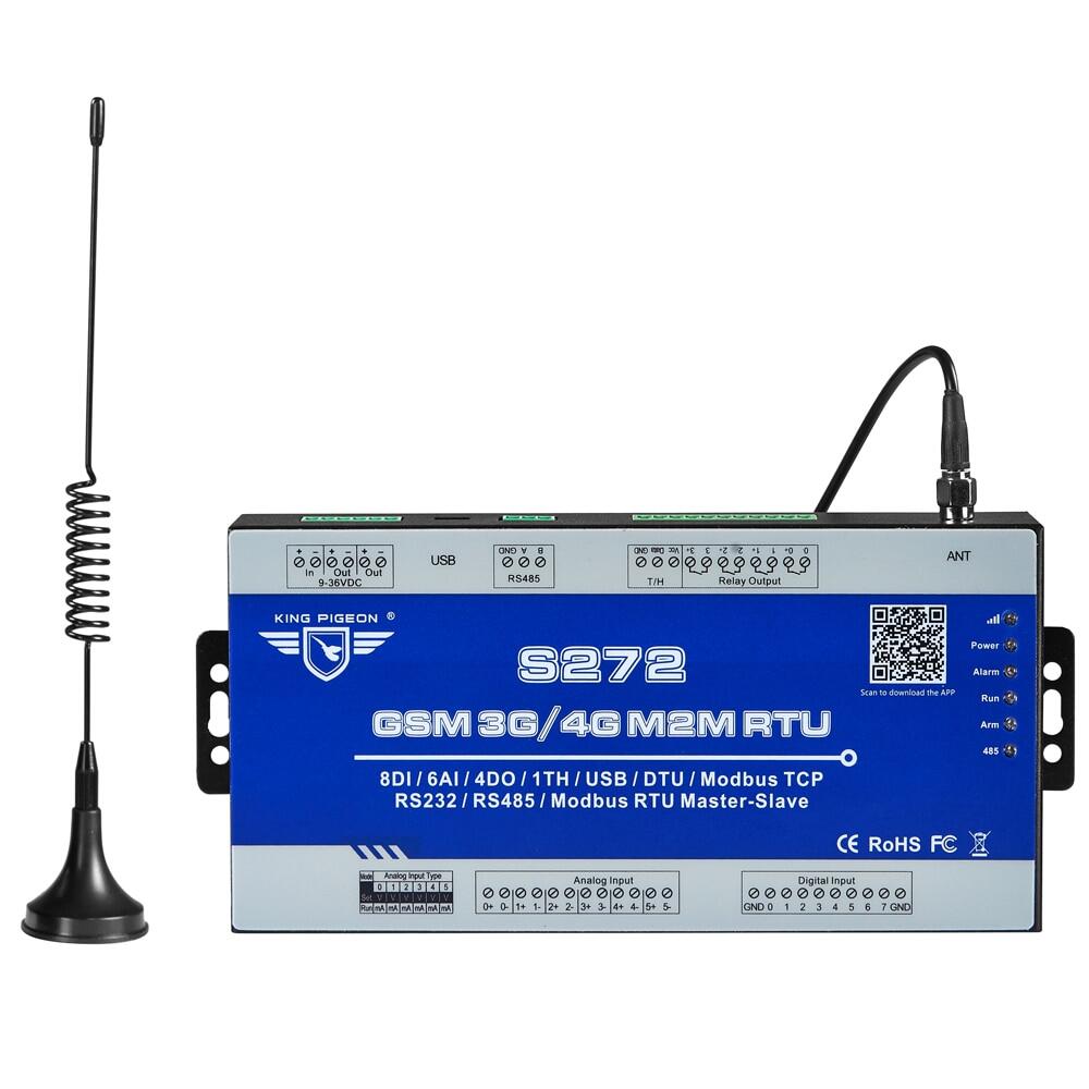 Modbus RTU Master RTU MQTT IOT Gateway With 8 DIN 6 AIN 4 Relay For BTS ...