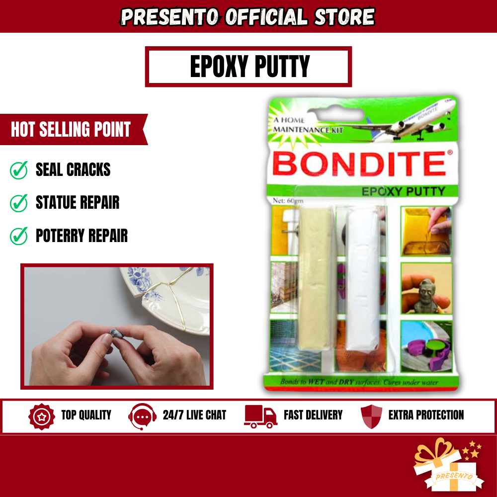 60g Bondite Epoxy Putty Glue Adhesive Bonding Stick Water Leaking 粘结剂 ...