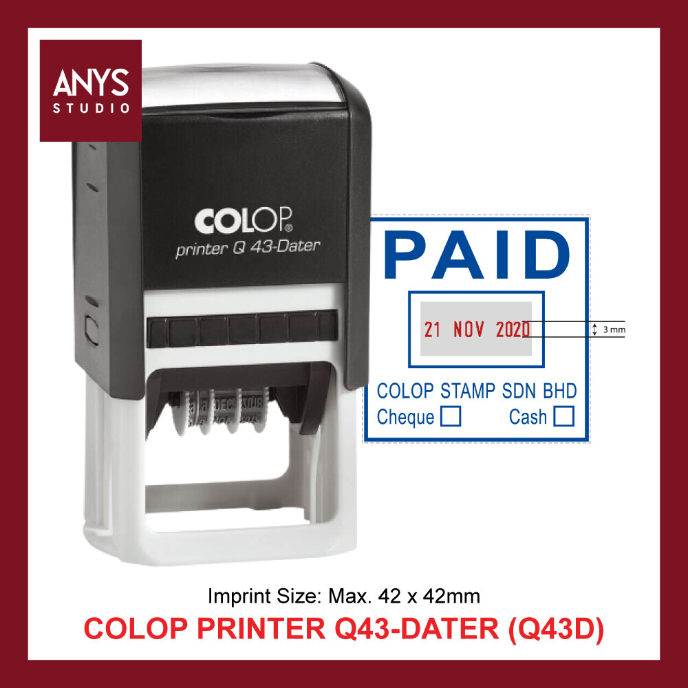 [Custom Made] COLOP (Q43D) Printer Q43 Dater Self Inking Stamp | Lazada