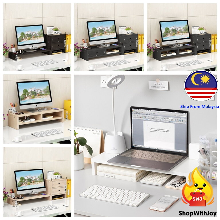 【ShopWithJoy】Monitor Stand Monitor Riser Desk Shelf Base Desktop ...