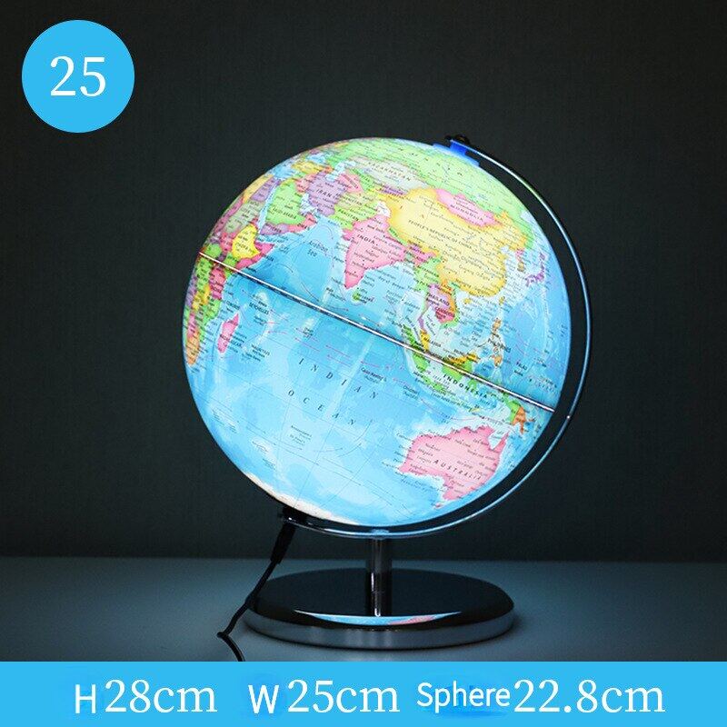 World Globe English Version World Map Globe With LED Light Geography ...