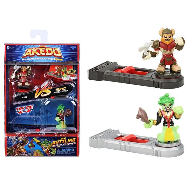 Akedo Ultimate Arcade Warriors Starter Pack Mini Battling Action Figures Ready Legendary Punch ...
