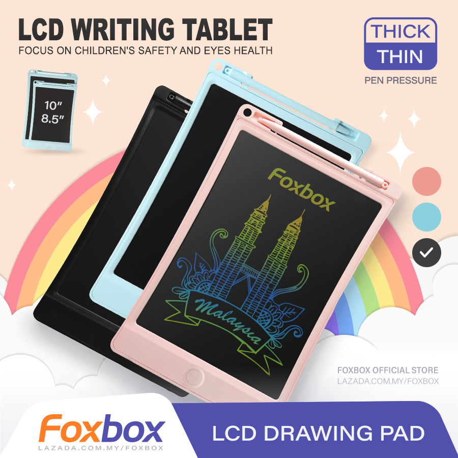 (Clear Stock) FOXBOX Kids LCD Drawing Pad Writing tablet Writing board ...