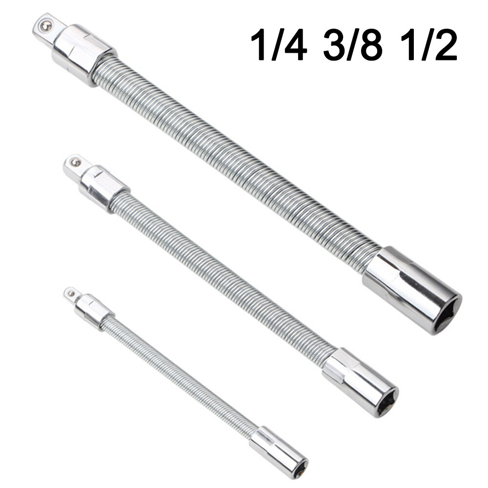 Drive Flexible Socket 1/4 3/8 1/2 Extension Bar Adapter Metal Shaft ...