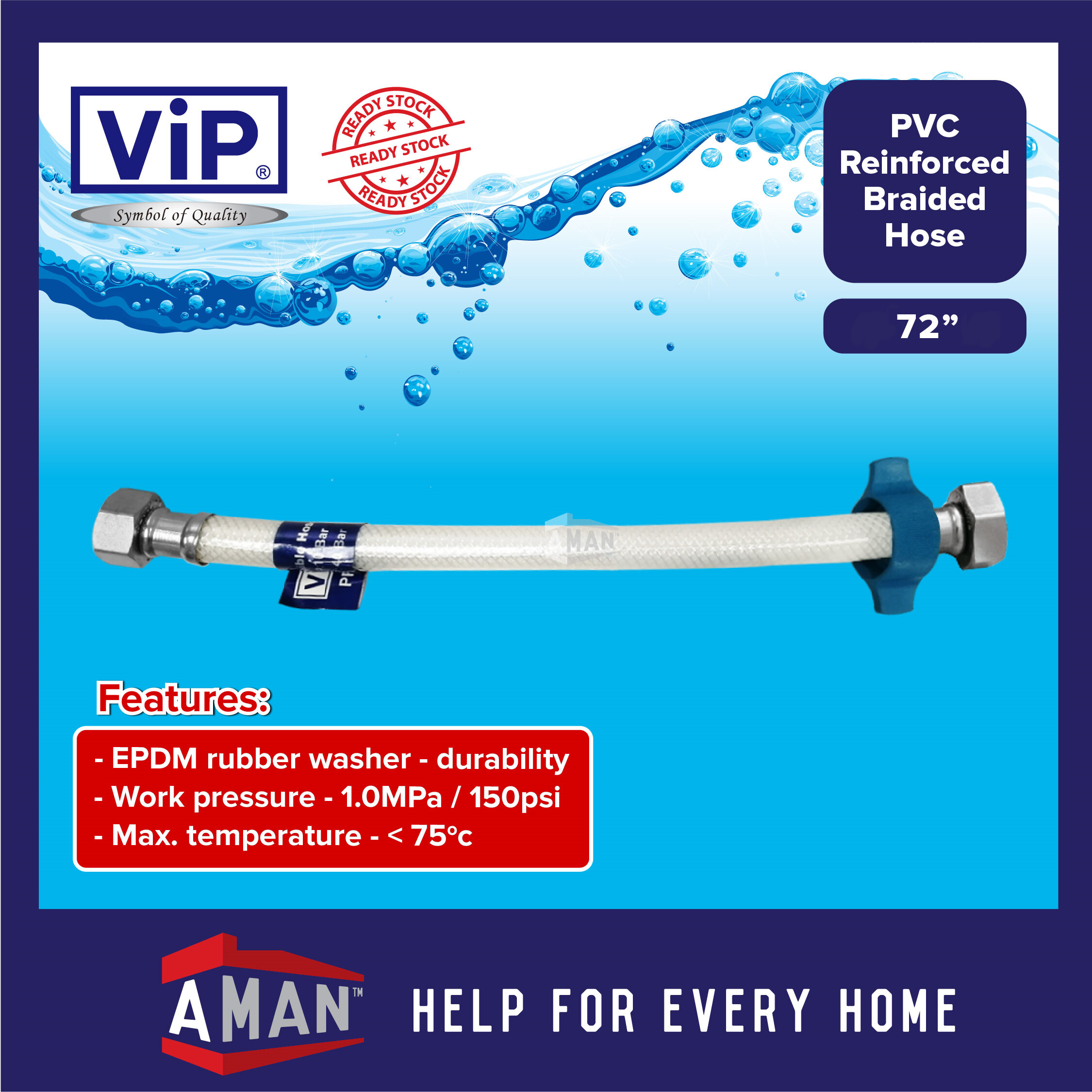 ViP PVC Nylon Reinforced Braided Flexible Hose PP Spring Pipe Basin ...