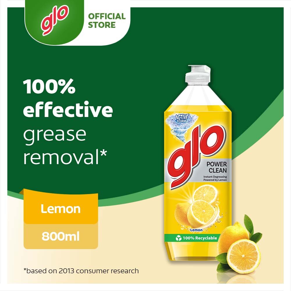 Glo Active Foam Lemon Dishwashing Liquid 800ml | Lazada
