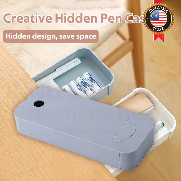 Hidden Drawer Storage Box Under Table Stationery Case Desk Organizer ...