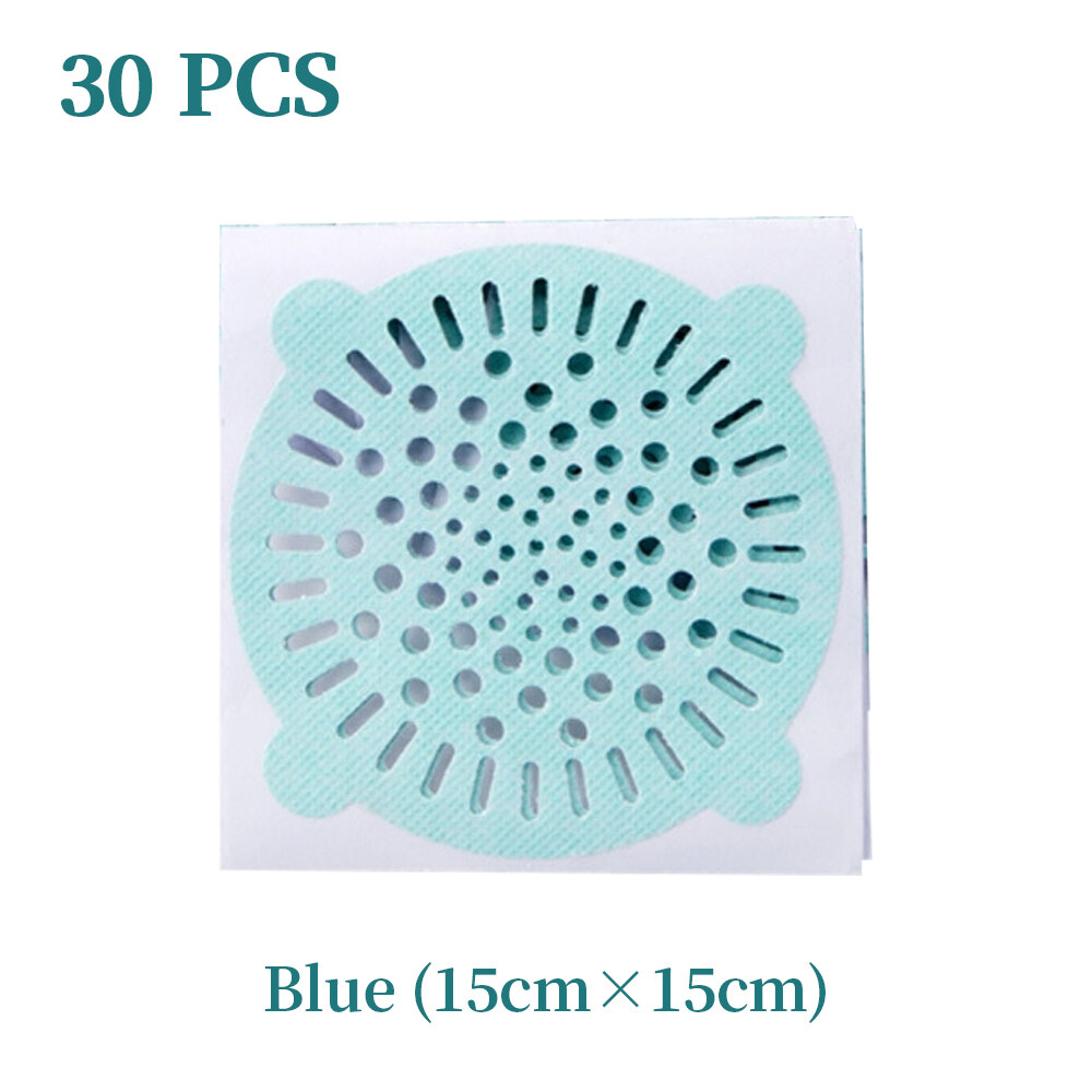30pcs Disposable Sink Filter Shower Drain Stickers Drain Hair Catcher