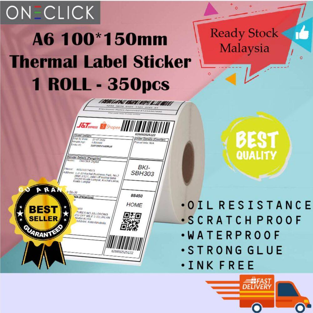 Ready StockA6 Waybill Thermal Printer Label Sticker 100 x 150mm 350pcs ...