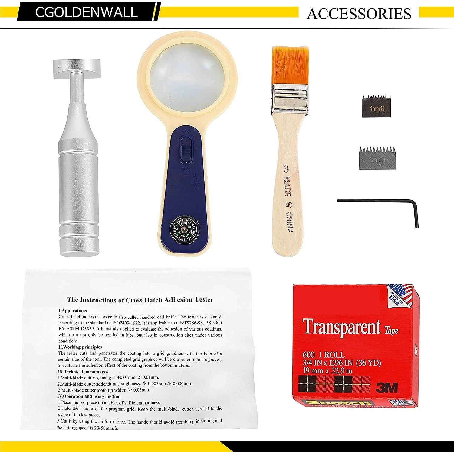 Hot Cross Hatch Adhesion-คำแนะนำในการทดสอบ Cross-Cut Tester-Kit W/ 3 ...