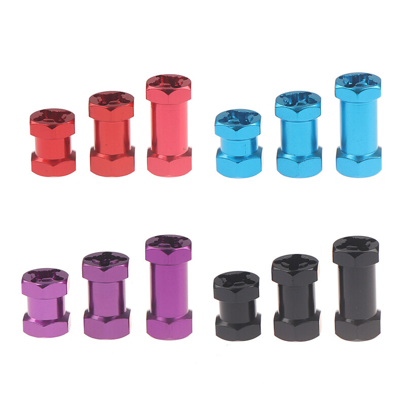 4pcs Aluminum RC Car 12mm Hex Wheel Hub Drive Adaptor 15/20/25mm Extension Combiner Coupler for ...