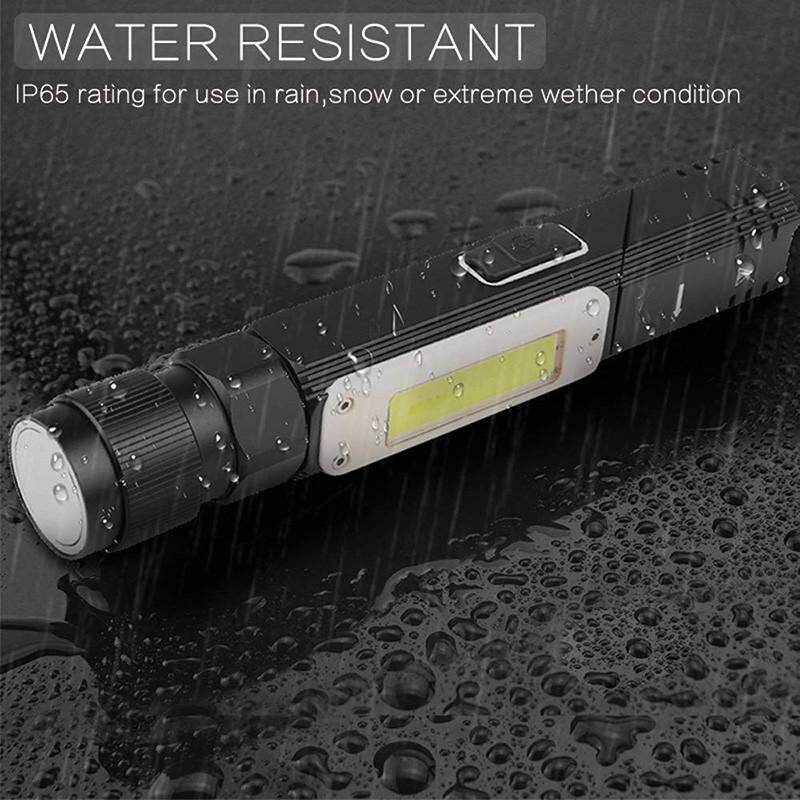 ROJ Handheld LED COB Flashlight USB Rechargable Flashlight Flexible ...