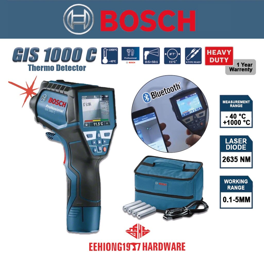 BOSCH GIS 1000 C THERMO DETECTOR Thermometer GIS1000C Suhu Alat ...