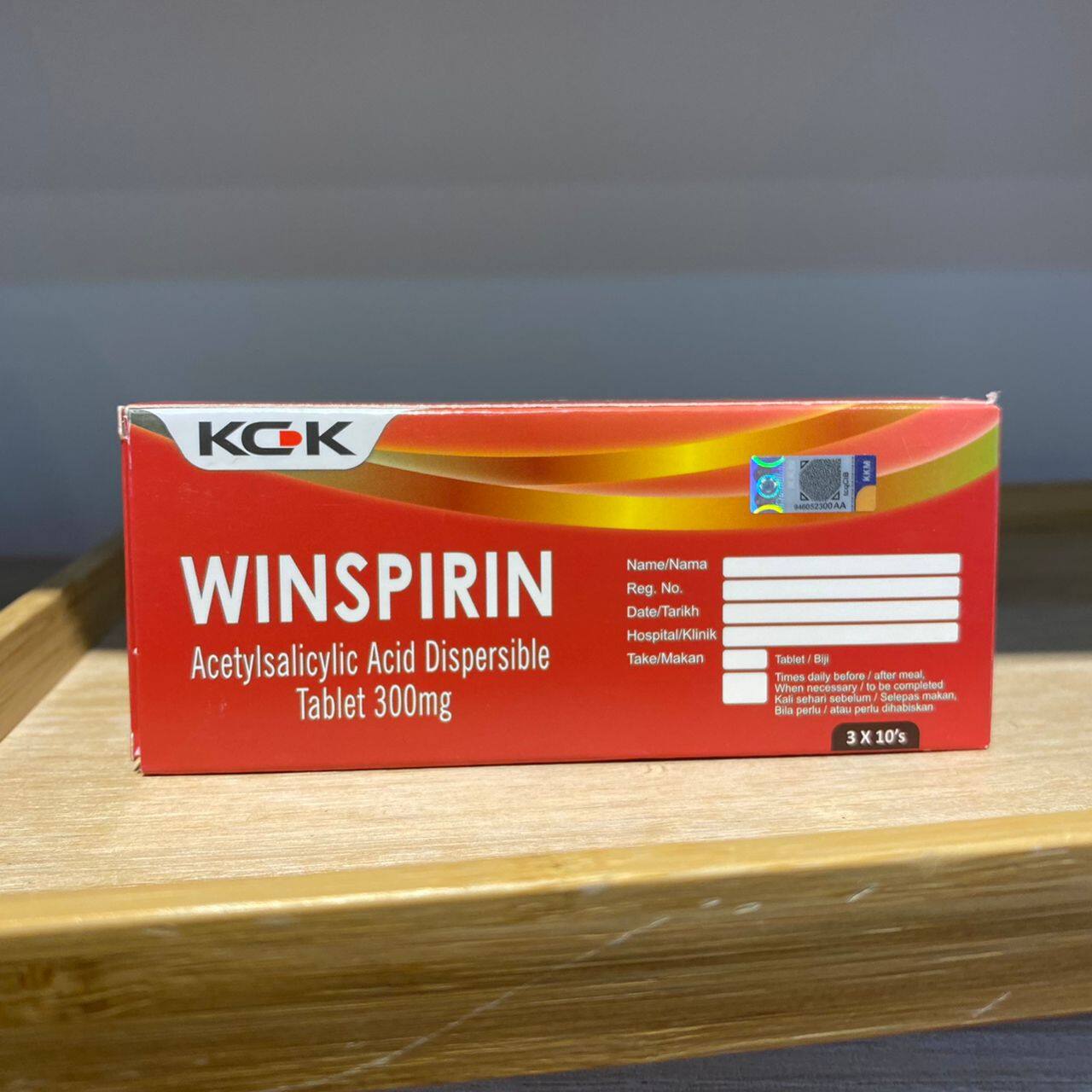 Winspirin Acetylsalicylic Acid Dispersible Tablet 300mg 3x10's (Box ...