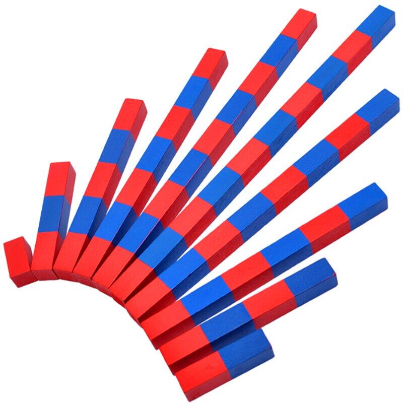 Baby Toy Numerical Rods Montessori Mathematics Red & Blue Rods Bar Math ...