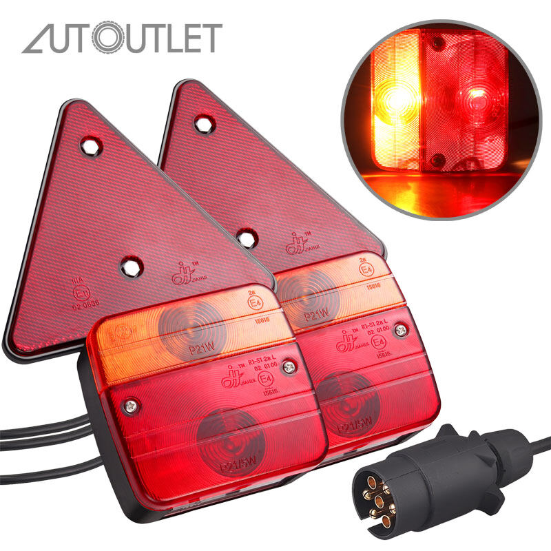AUTOUTLET Adluminis Trailer Light Set 2 Chamber Lights Rear Light Road ...