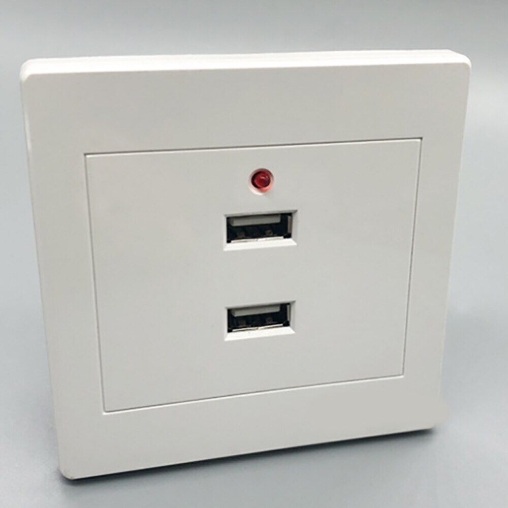 เต้ารับไฟฟ้าแบบติดผนังสีขาวเต้ารับไฟฟ้ามาตรฐานของสหภาพยุโรปพร้อมปลั๊กไฟ Usb แบบบ้านคู่พร้อม Usb ...