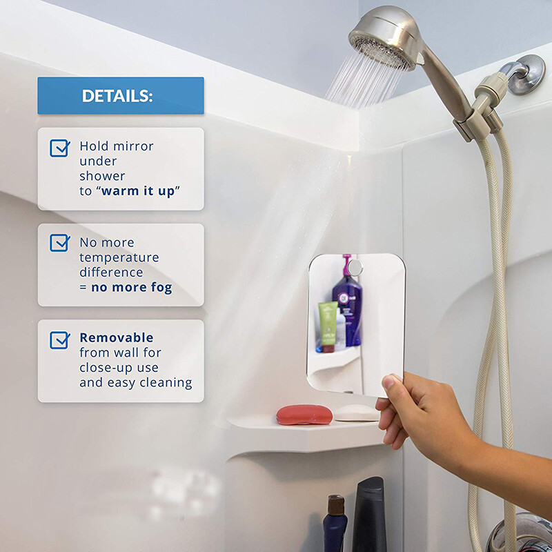 Lofty shave Well mirrors Unbreakable FOG & Mist Free Travel Shower ...