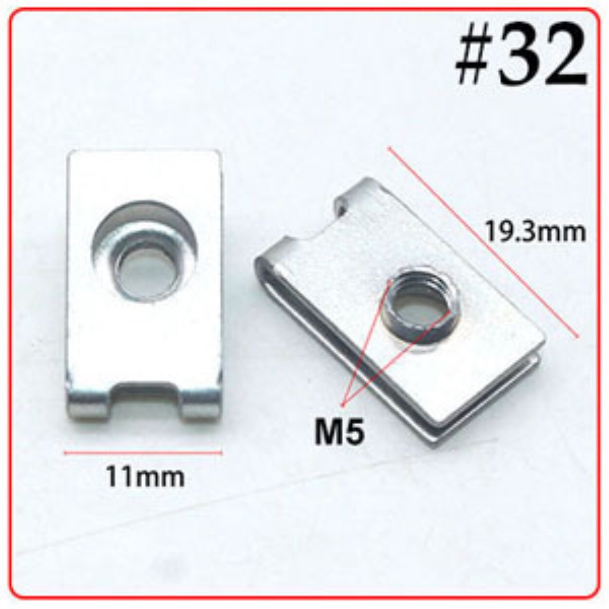 [HOT W] M6 M8 M10 Metal Fastener Clips Spring Nuts U nut SUV Motocycle ...