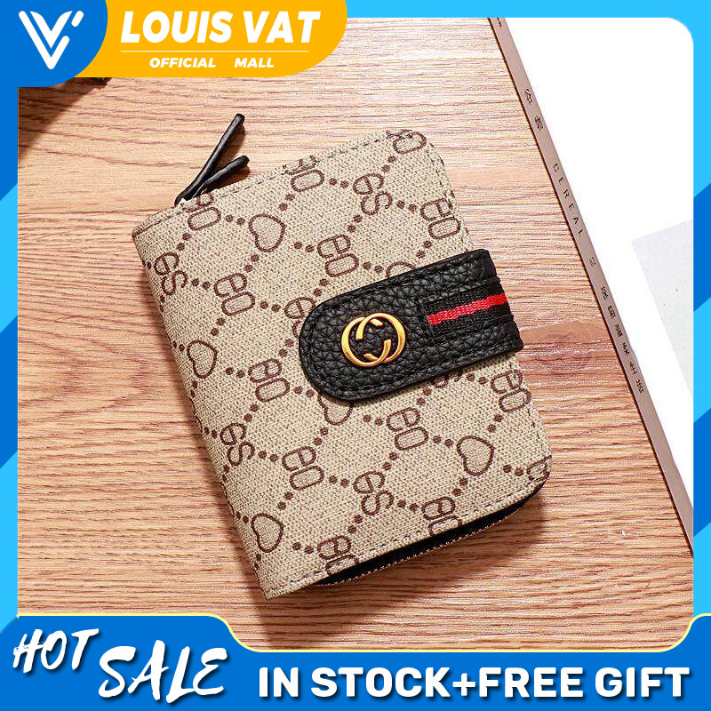 Louis Vat】กระเป๋าใส่เหรียญของผู้หญิง,กระเป๋าสตางค์ใส่บัตรหนัง PU แบบพับ ...