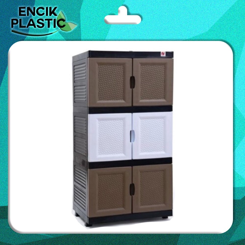 BUATAN MALAYSIA DIY STORAGE CABINET / 3 LEVEL WARDROBE / CABINET ...