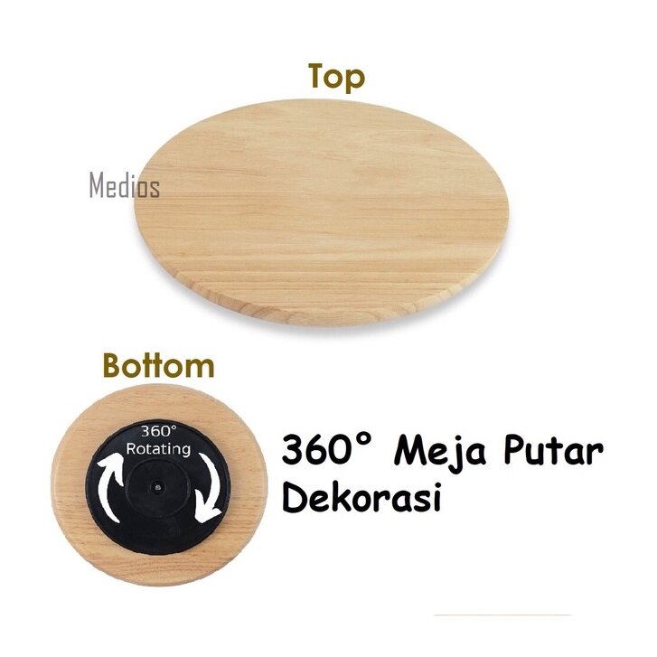 Rotate Wooden Display Tray Dulang Putar Kayu Getah Tebal Meja Putar ...