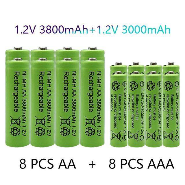1.2V AA 3800mAh NI MH Rechargeable Batteries AAA battery 3000 mAh ...