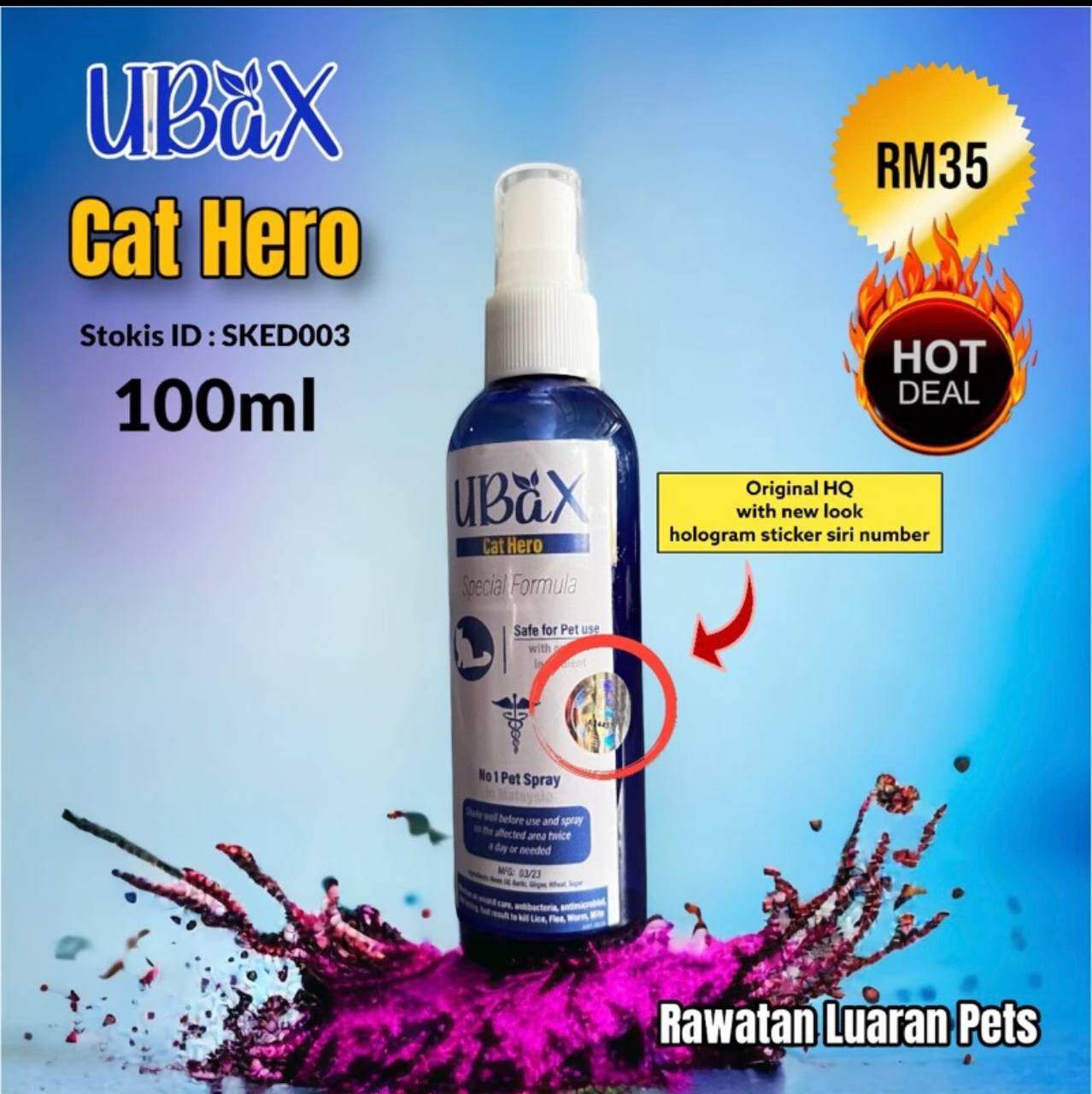 Ubax ORIGINAL HQ] UBAX CAT HERO SPRAY UBAX PET SCRUB SHAMPOO UBAX