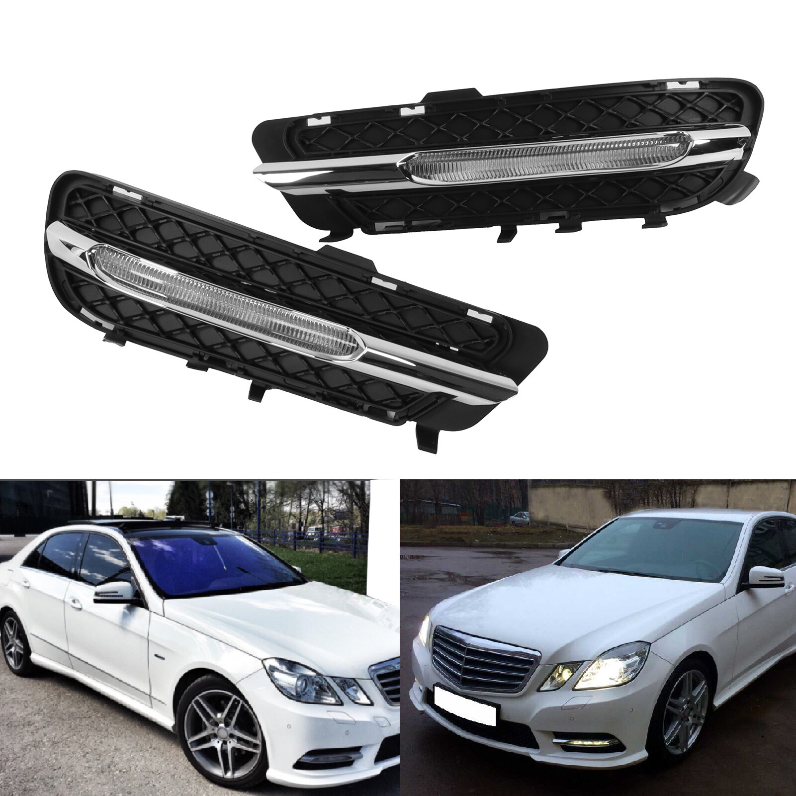 duoqiao คู่ Foglight กลางวันไฟเดย์ไลท์2128851574สำหรับ W212 E250 E300 ...