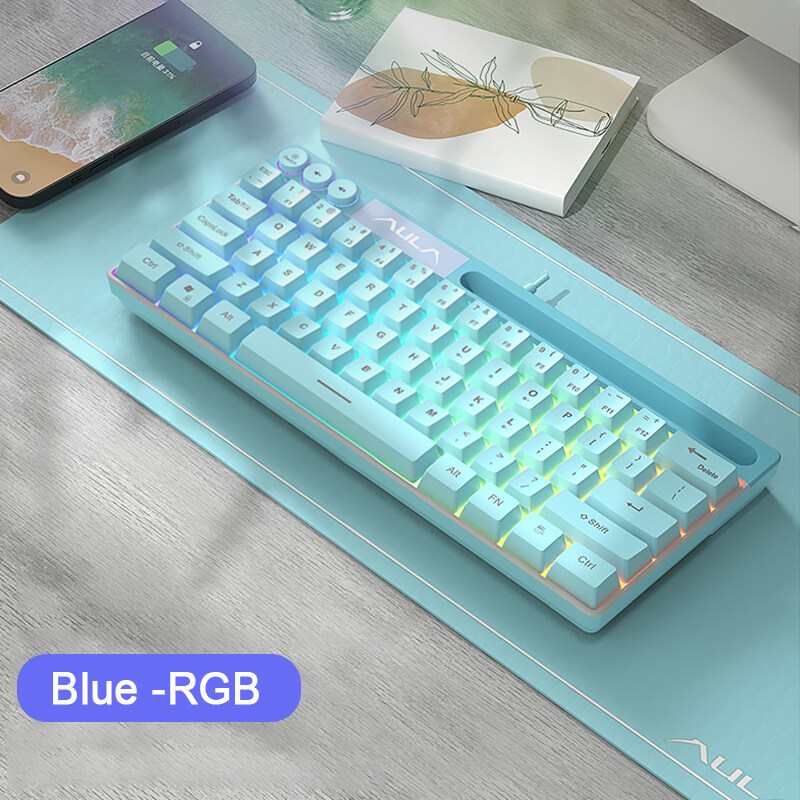 AULA F3061 61 Key RGB Mini Gaming Keyboard RGB Adiustable Lighting ...