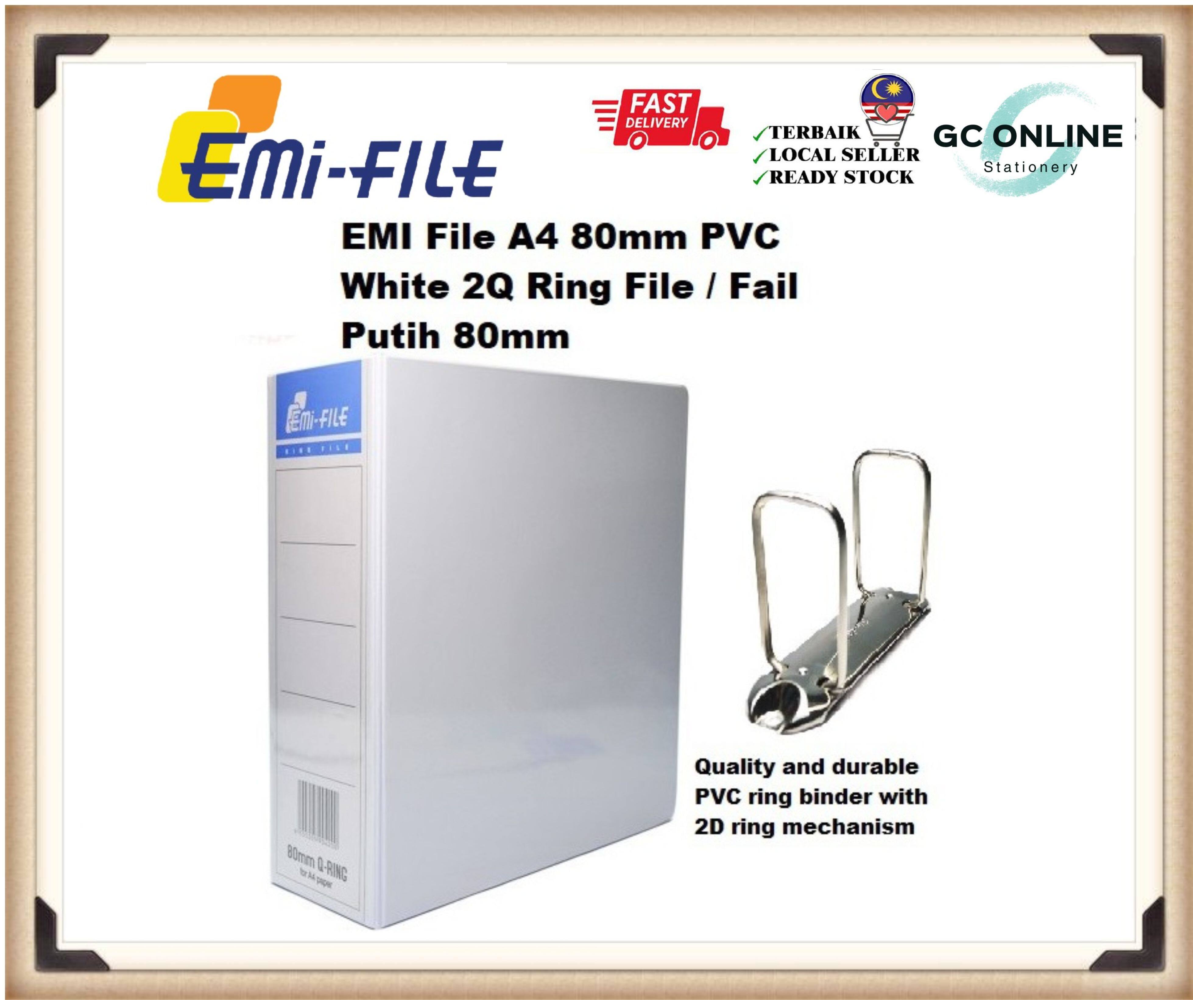EMI File 80mm PVC 2D White Ring File 80mm | Lazada