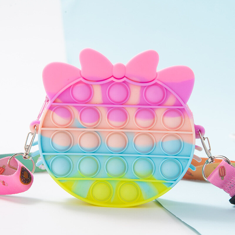 2IN1 Popper Sensory Pop it Silicone Push Bubble Stationery Storage ...