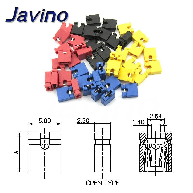 100Pcs Pin Header Jumper Blocks Connector 2.54มม. สำหรับ3 1/2 Hard Disk ...