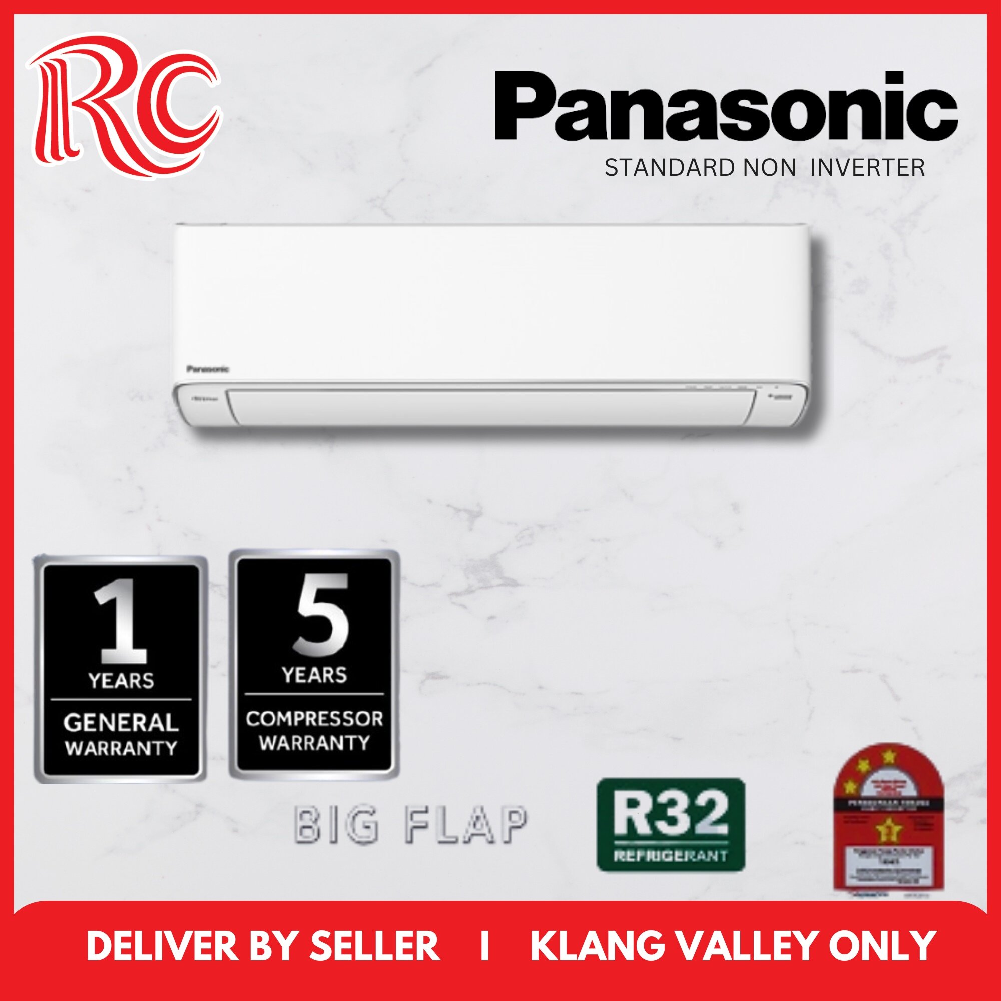 Panasonic 1.0HP/1.5HP/2.0HP/2.5HP Non Inverter Air Conditioner CS ...