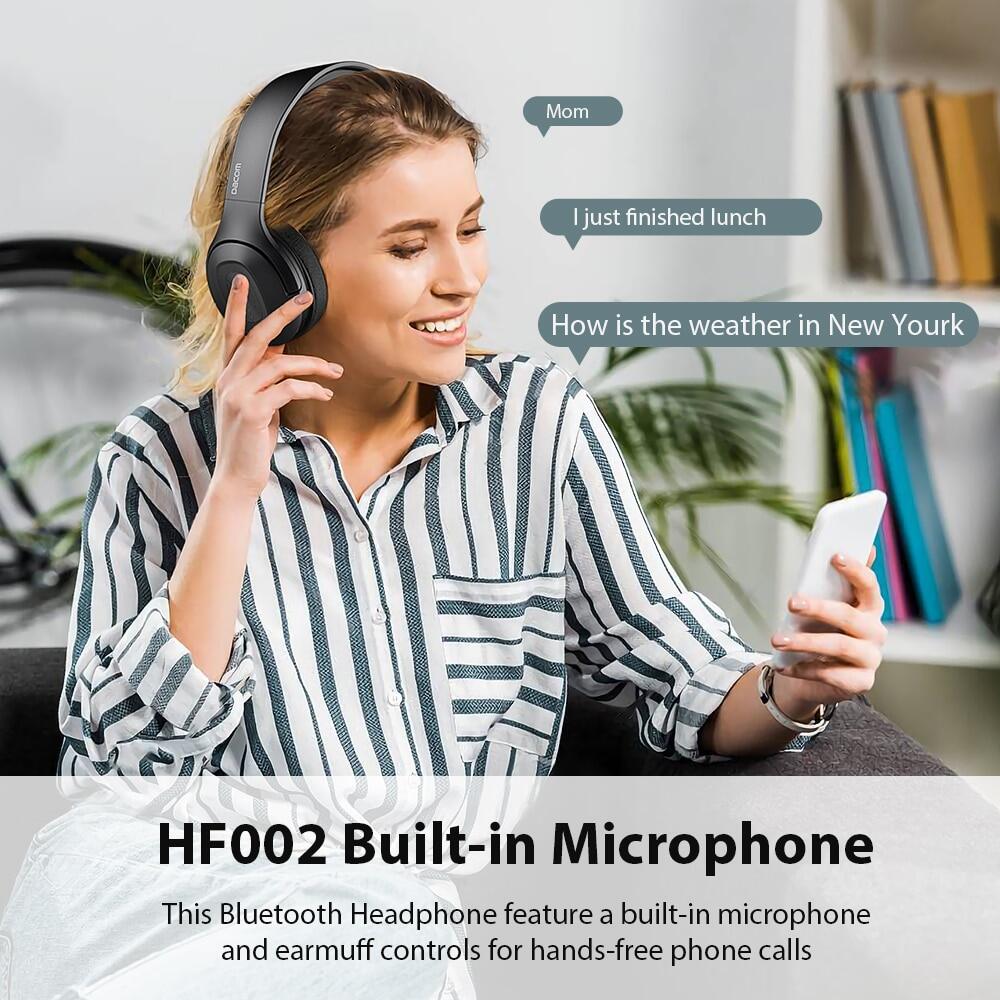 ต้นฉบับ Dacom HF002บลูทูธ5.0หูฟังเบสลึกชุดหูฟังไร้สาย Over-Ear หูฟังเล่นเกมไมโครโฟนในตัวสำหรับ ...