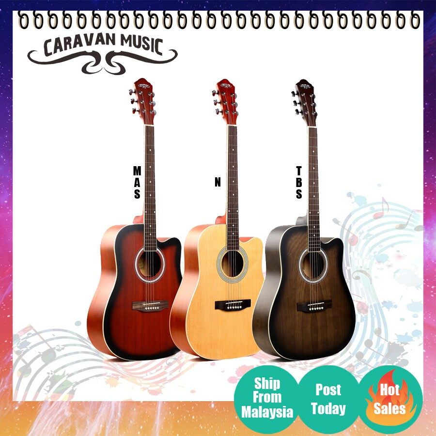 Caravan 41 inch Acoustic Guitar comes with EQ/ Preamp | Lazada
