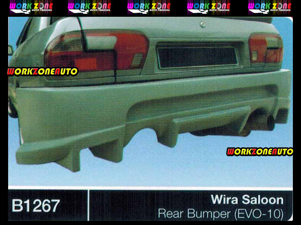 B1267 Proton Wira Saloon Fiber Rear Bumper (Evo 10) Body kit Bodykit ...
