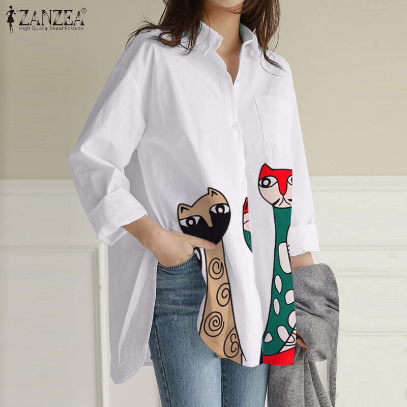 Hijabfab Zanzea Muslimah Womens Long Sleeve Blouse New Design Elegant