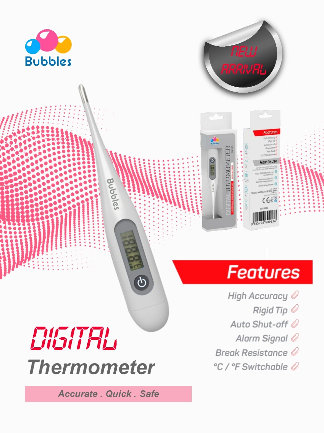 Bubbles Digital Thermometer (MDA Registered) | Lazada