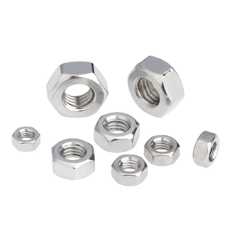 【A HOT】 5/10/20PCSM5 M6 M8 M10 White Zinc Hex Nut Reverse Thread Nuts ...
