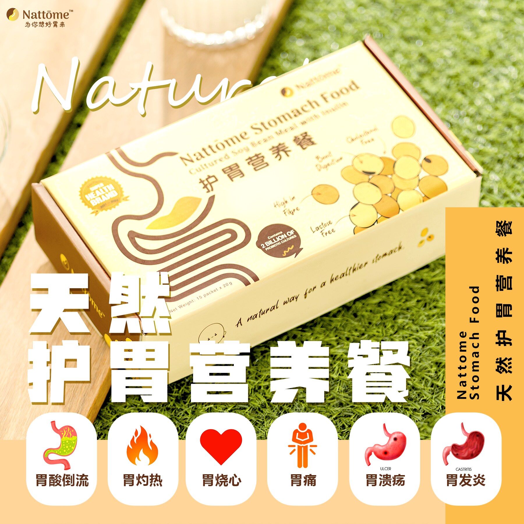 Nattome Stomach Food Gastric Heartburn Acid Reflux Bloated Relief ...