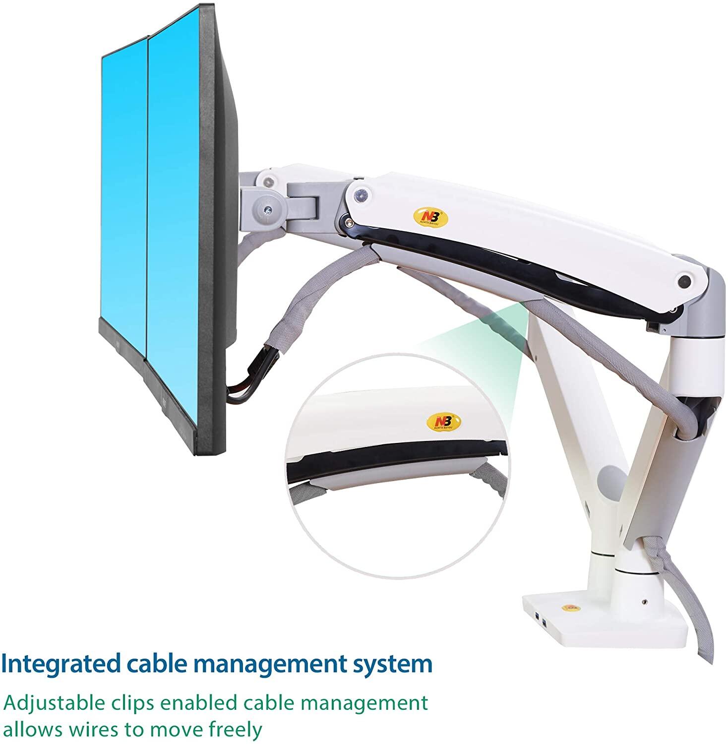 NB North Bayou F195A Dual Monitor Desk Mount Stand Full Motion Swivel ...