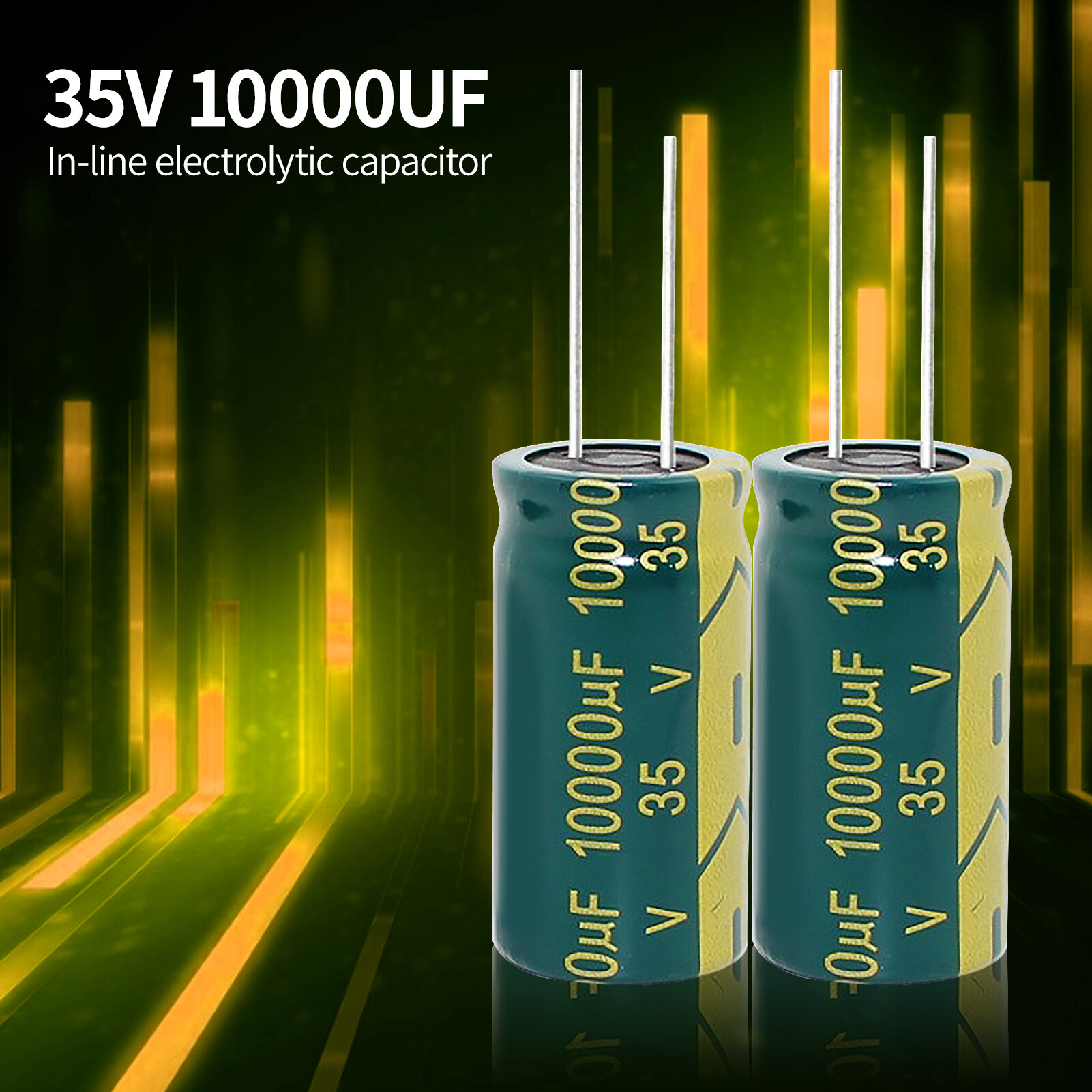 ตัวเก็บประจุชนิดอลูมิเนียมอิเล็กโต5,5ชิ้น35V 10000UF 18*35มม. ความถี่ ...