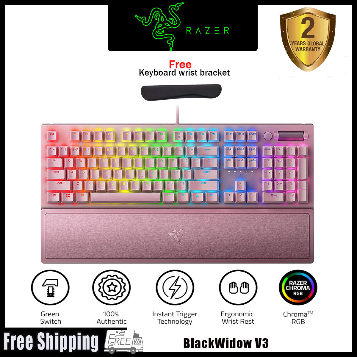 Razer BlackWidow V3 Mechanical Gaming Keyboard: Green/Yellow Mechanical ...