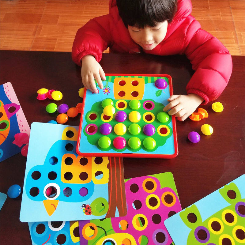 Creative Diy Mushroom Nail Toy Jigsaw Puzzle for Kindergarten Children ...